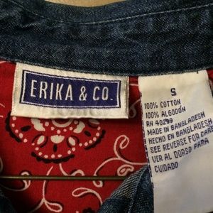 Erika | Tops | Vintage Erika Co Denim Flannel Outfit | Poshmark